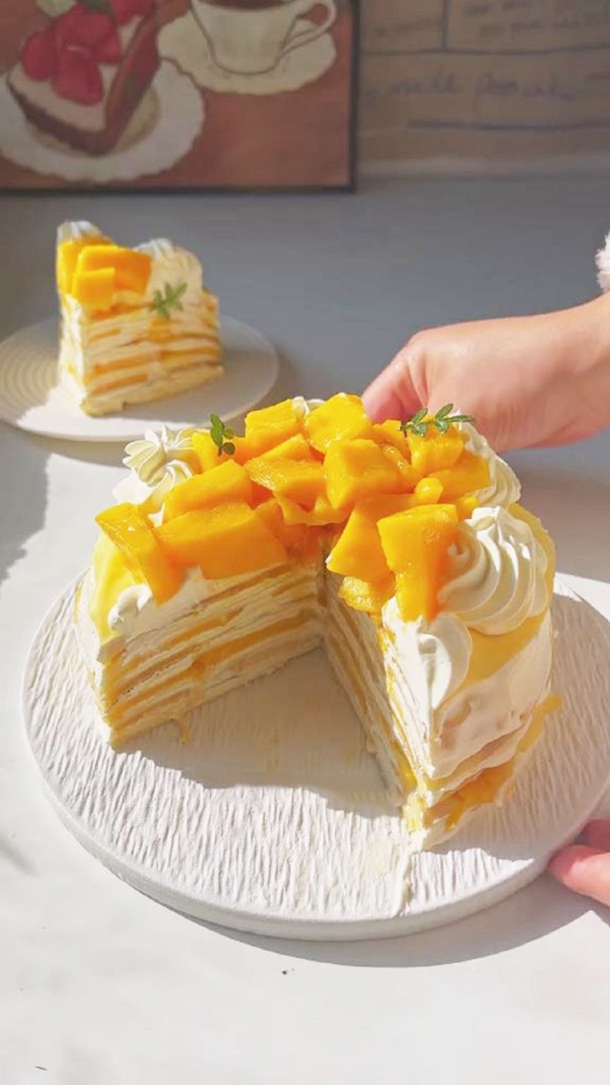 Mango Crepe Cake Recipe - Cafe Deluxe