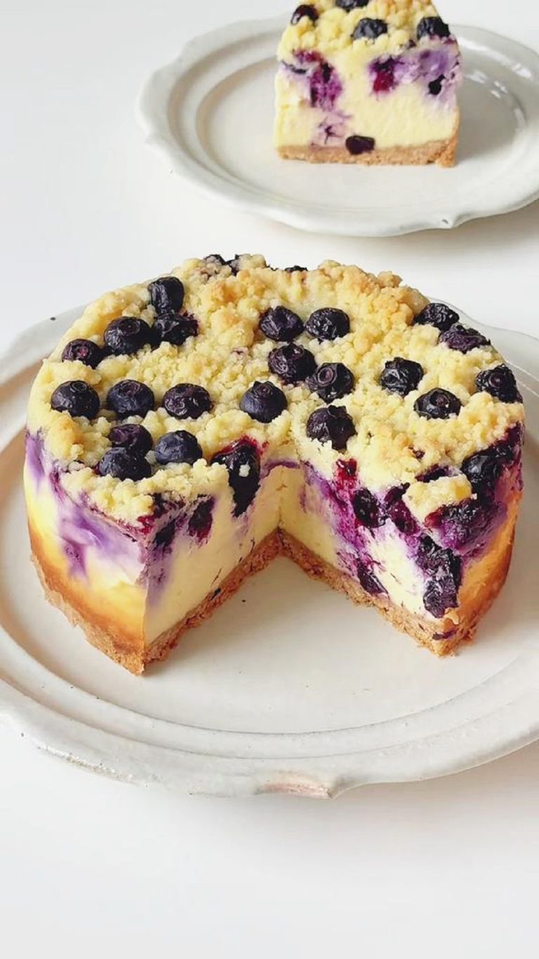 Blueberry Crumble Cheesecake Recipe - Cafe Deluxe
