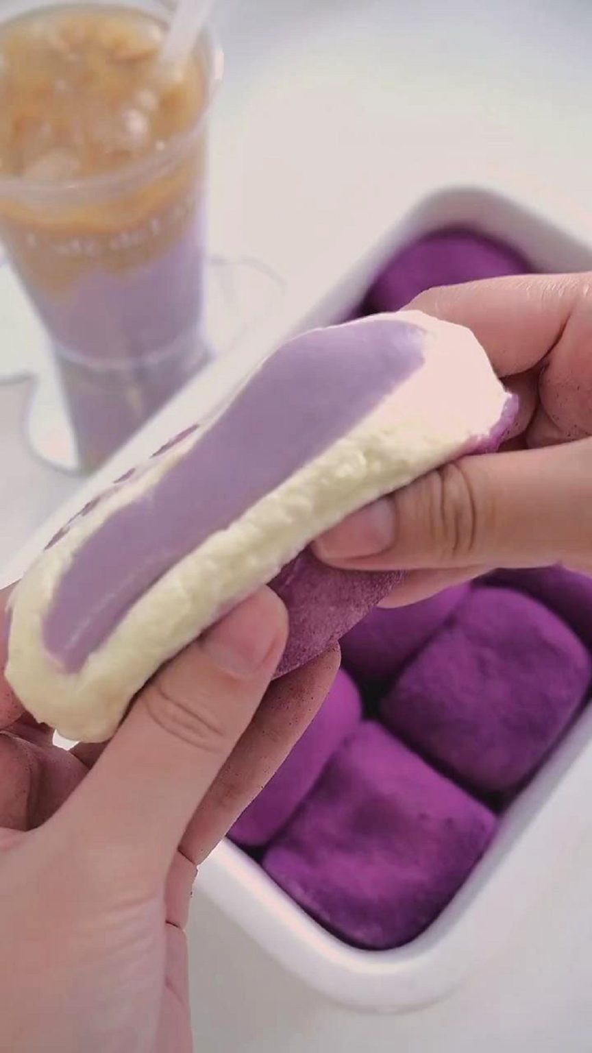 Soft and Chewy Taro Mochi - Cafe Deluxe